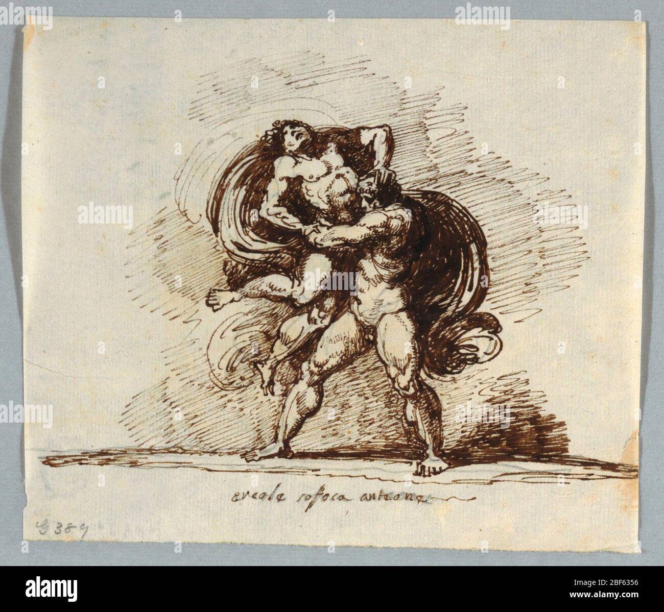 Hercules and Antaeus. Antaeus at left Stock Photo - Alamy