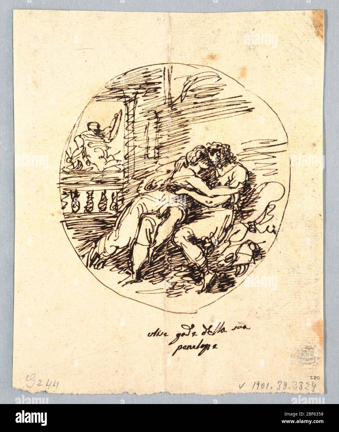 Ulysses and Penelope Embracing Each other. Ulysses and Penelope shown ...