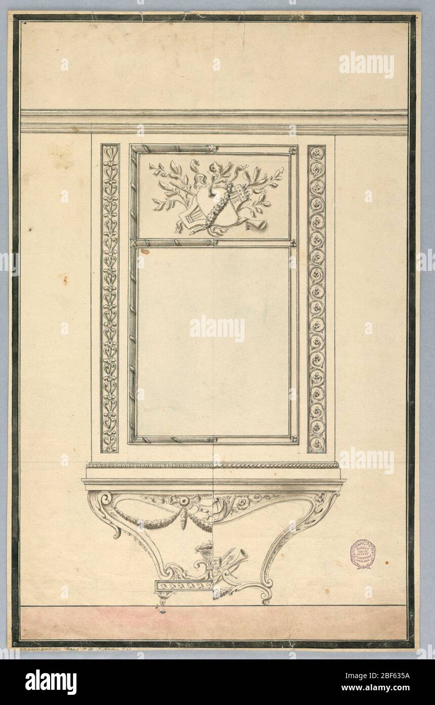 Design for a Pier Glass with Alternative Suggestions. Elevation of a ...