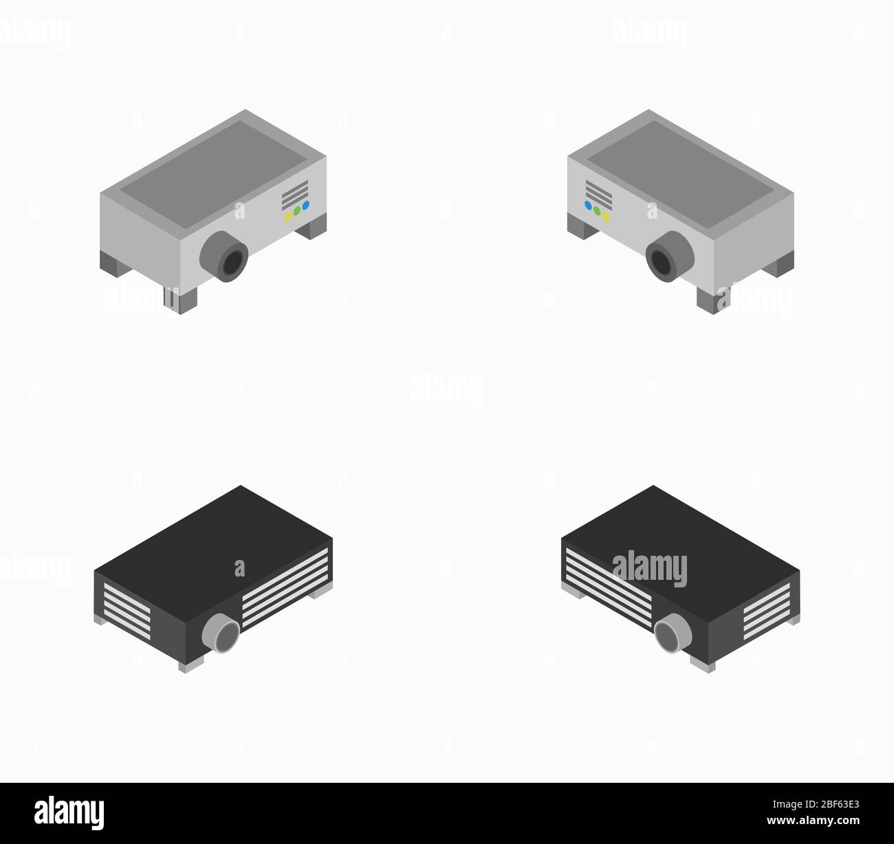 isometric projector icon illustrated in vector on white background ...