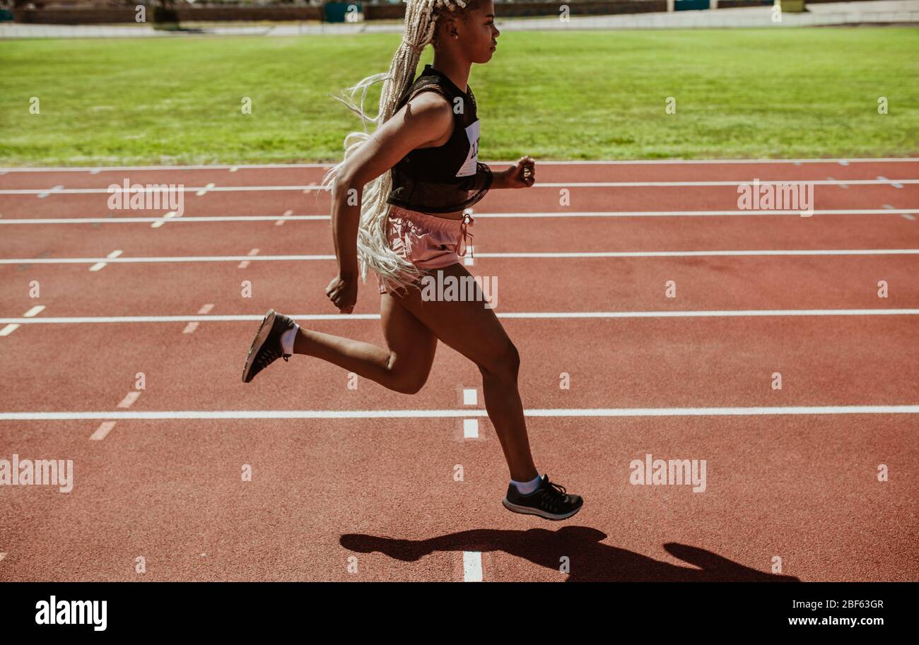 Olympic Track Runner Side View