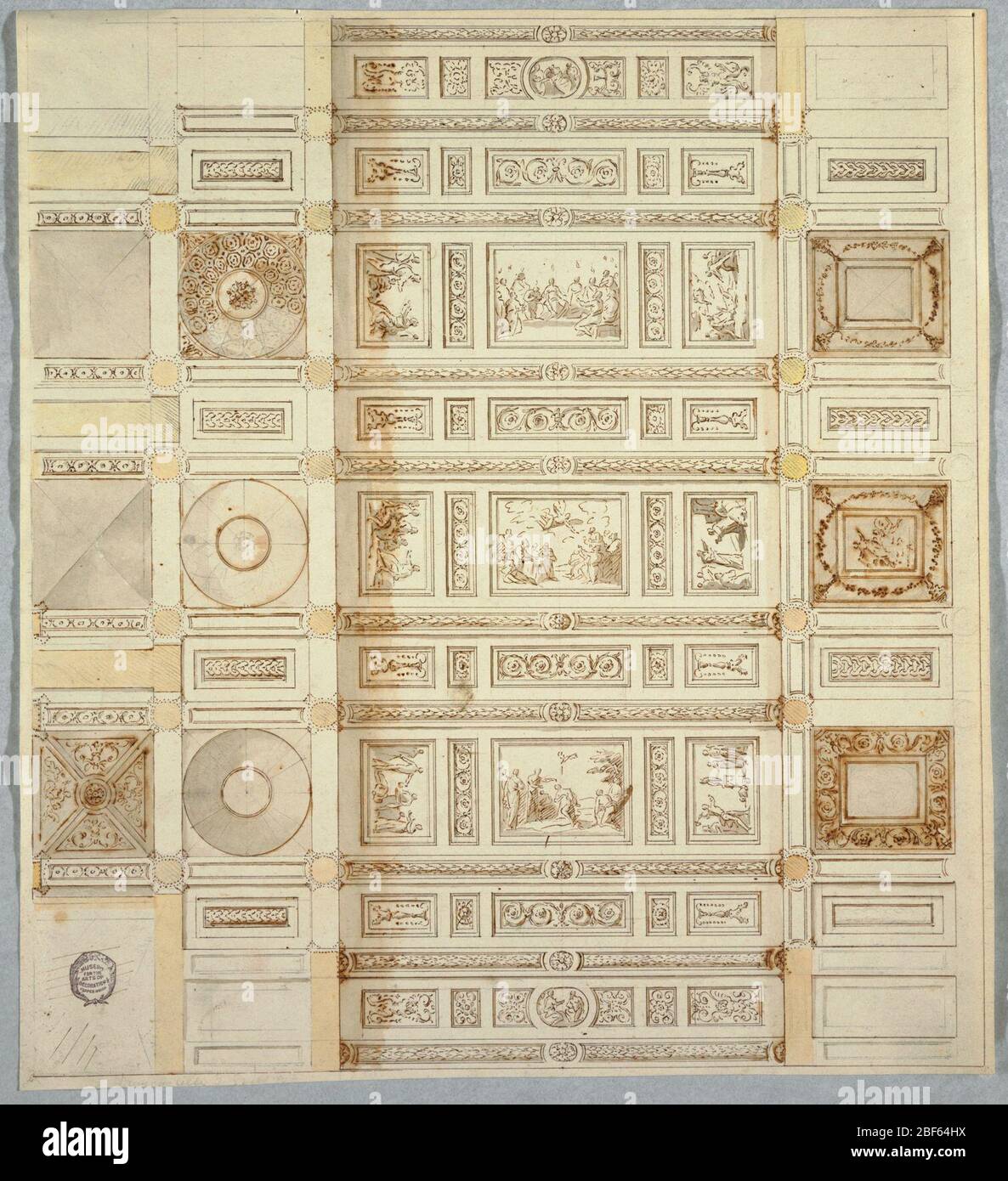 Design for a Ceiling. View of a ceiling divided into horizontal bands ...