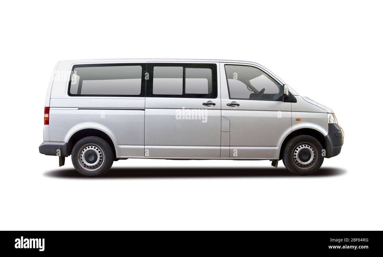 German minibus side view isolated on white Stock Photo - Alamy