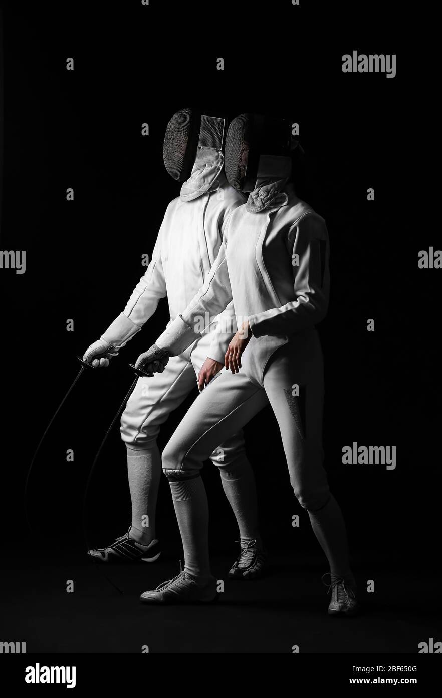 Fencers fencing black hi-res stock photography and images - Alamy