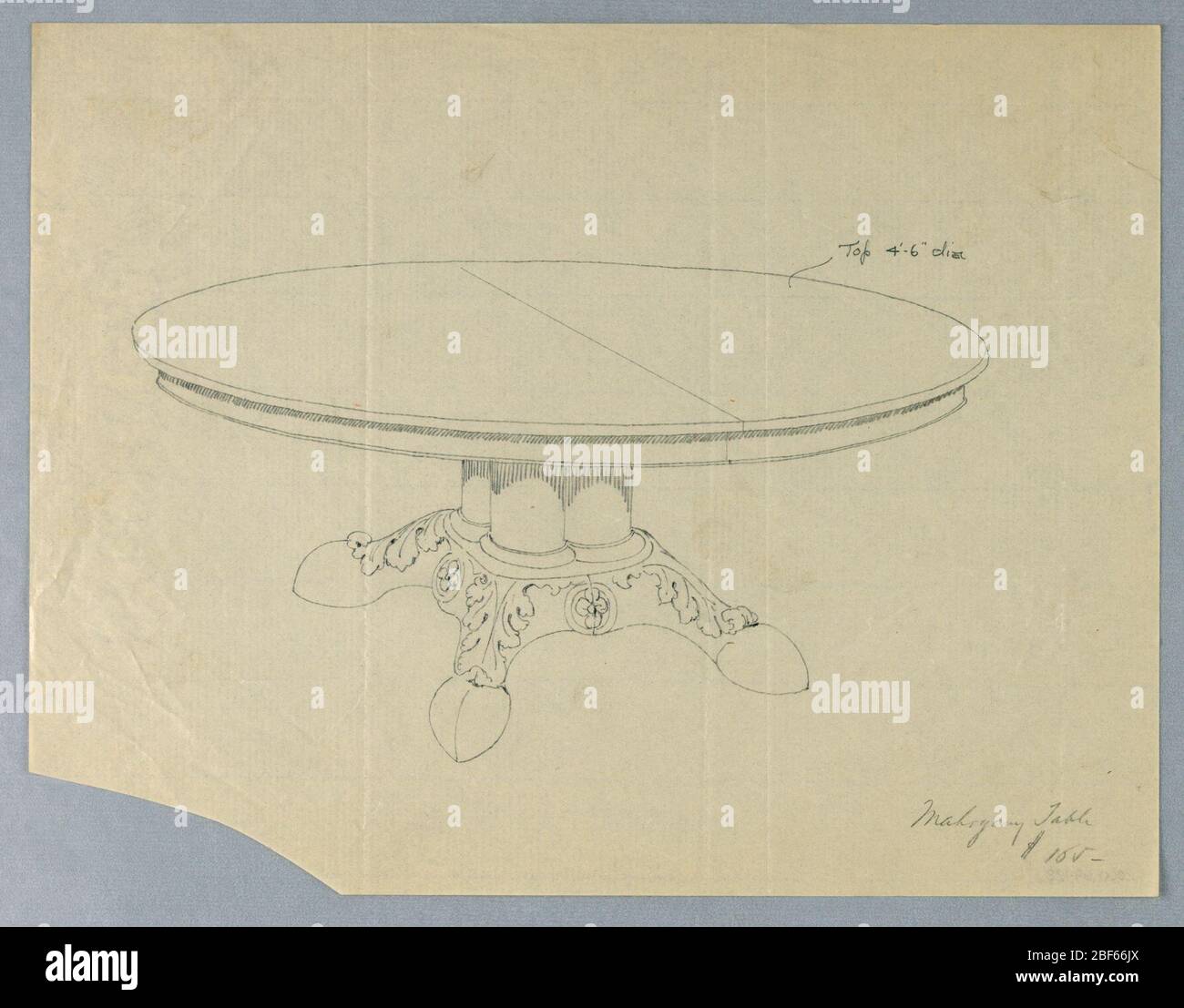 Design for a Round Dining Table on Plain Hoof Feet. Round molded table ...