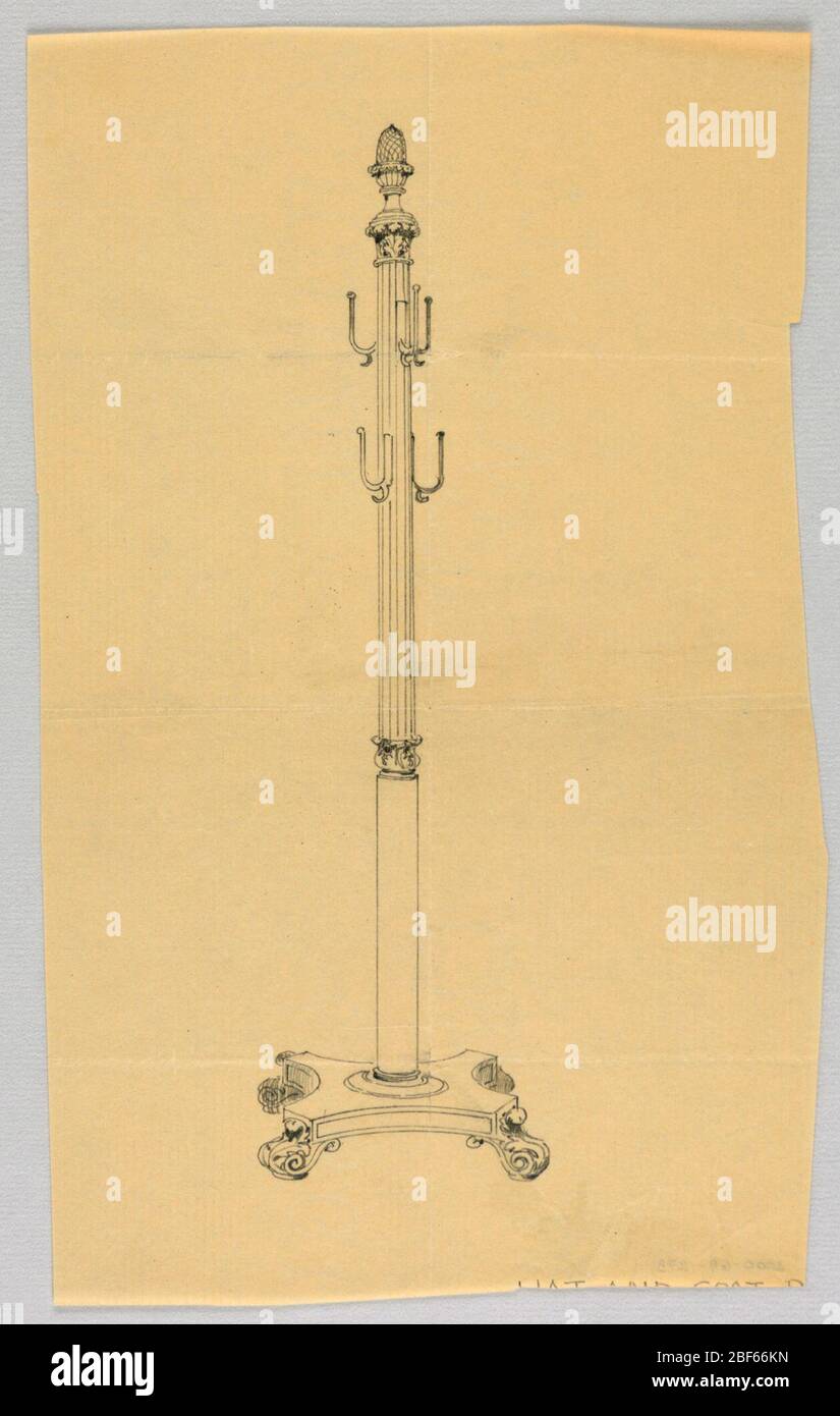 Design for Ornate Carved Hat Tree Stock Photo - Alamy