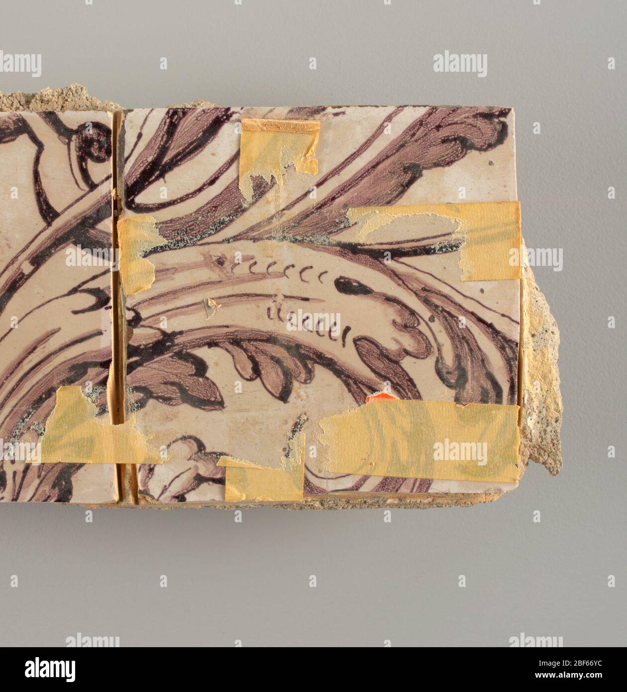 Wall facing. Two vertical rectangles, twenty-three tiles high. A) Nine ...