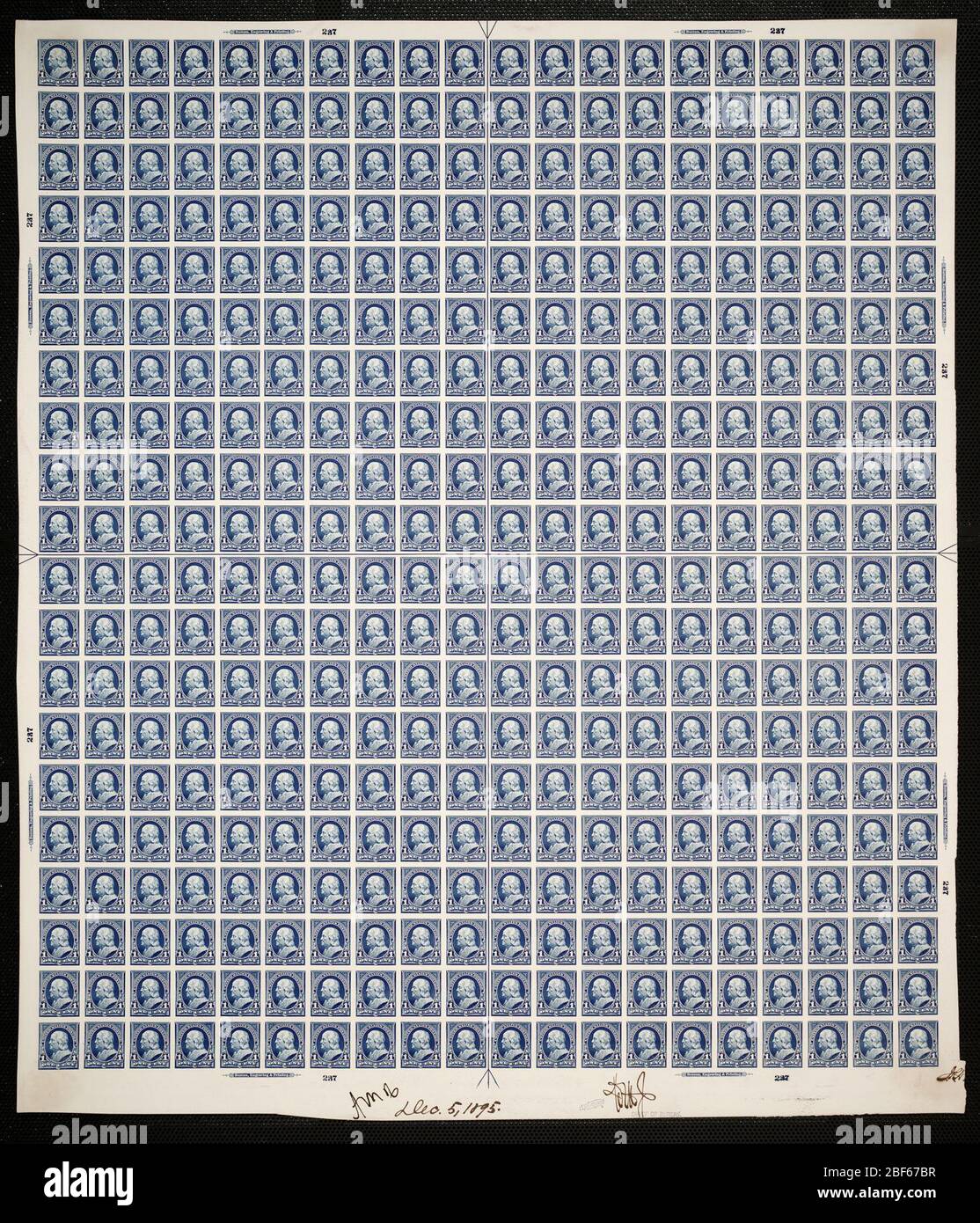 1c Franklin plate proof. Certified plate proofs are the last printed ...