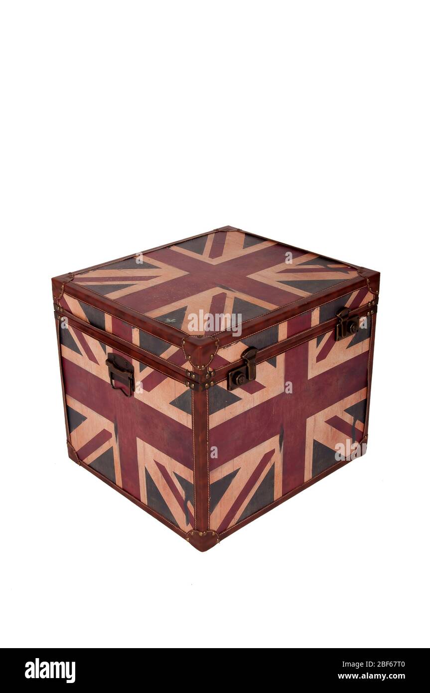 box with english flag isolated of white Stock Photo - Alamy