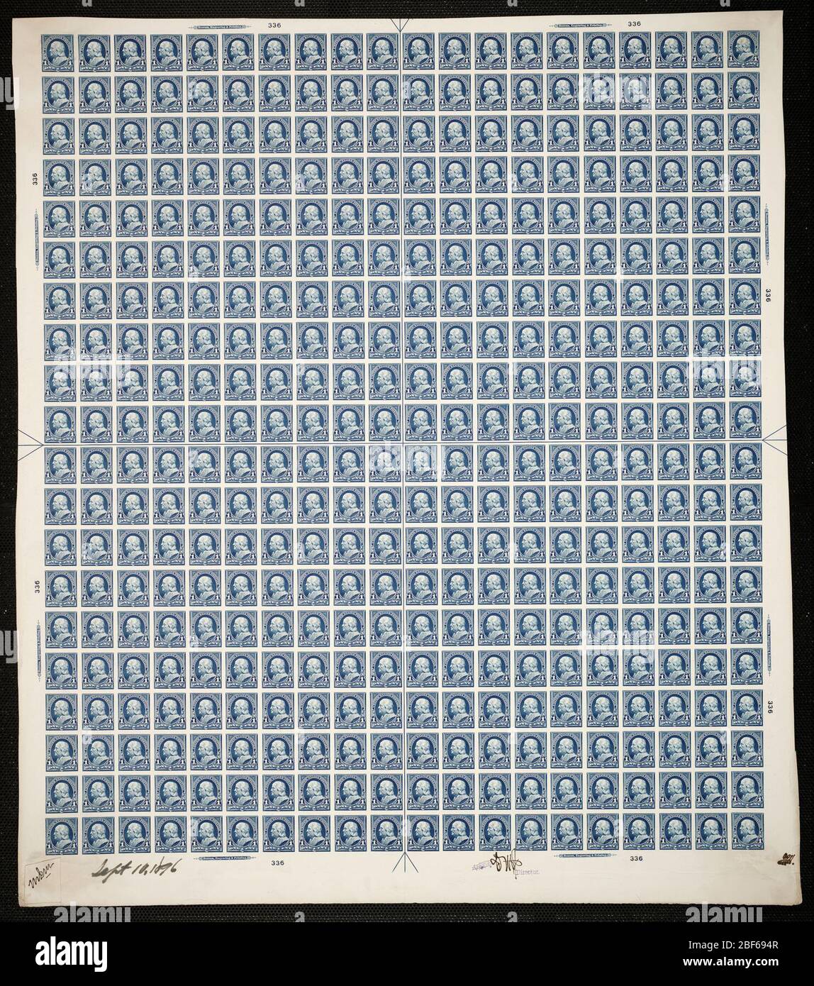 1c Franklin plate proof. Certified plate proofs are the last printed ...