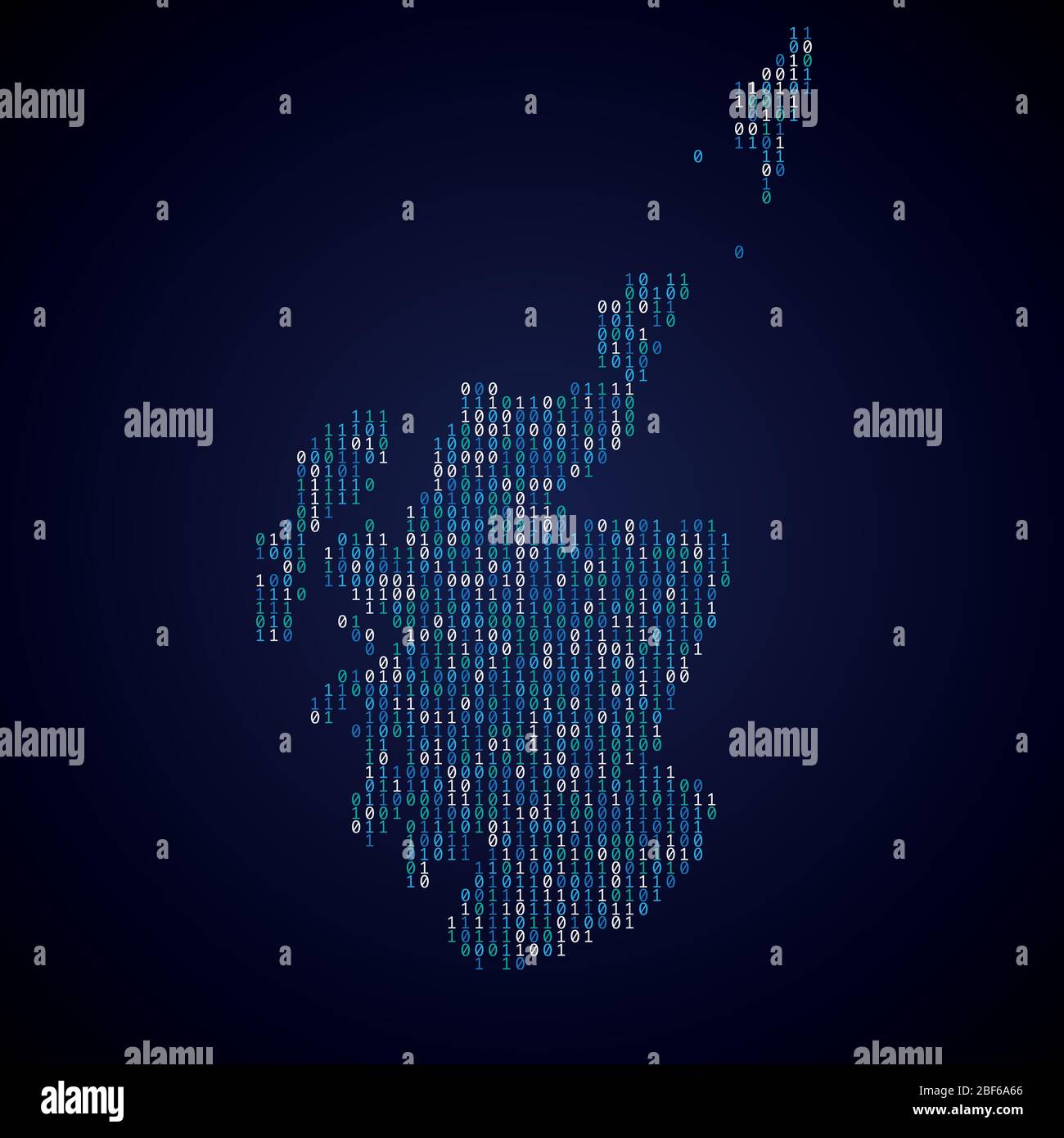 Scotland country map made from digital binary code Stock Vector Image ...