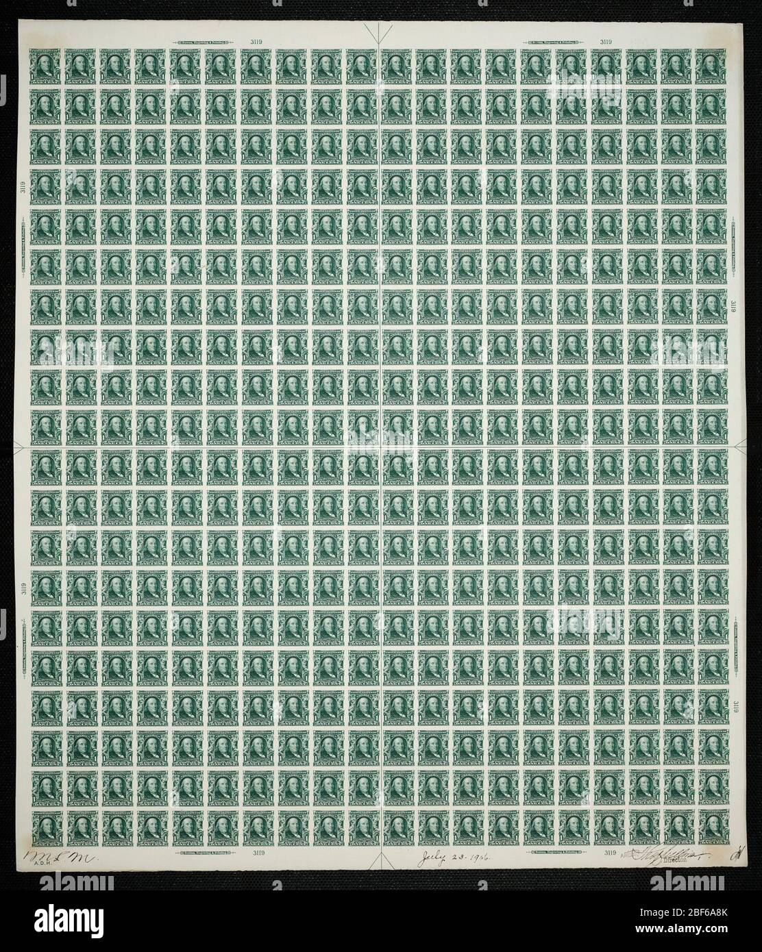 1c Franklin plate proof. Certified plate proofs are the last printed ...