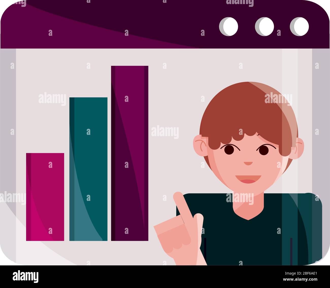 online activities, business report chart businesspeople character ...