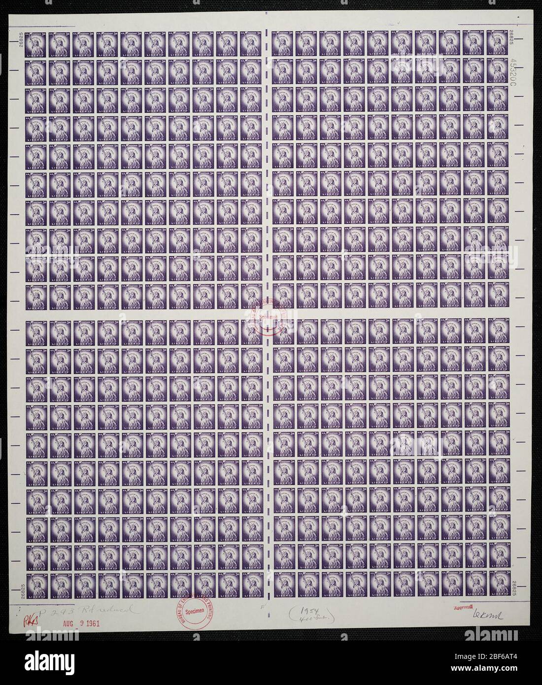3c Statue of Liberty plate proof. Certified plate proofs are the last ...