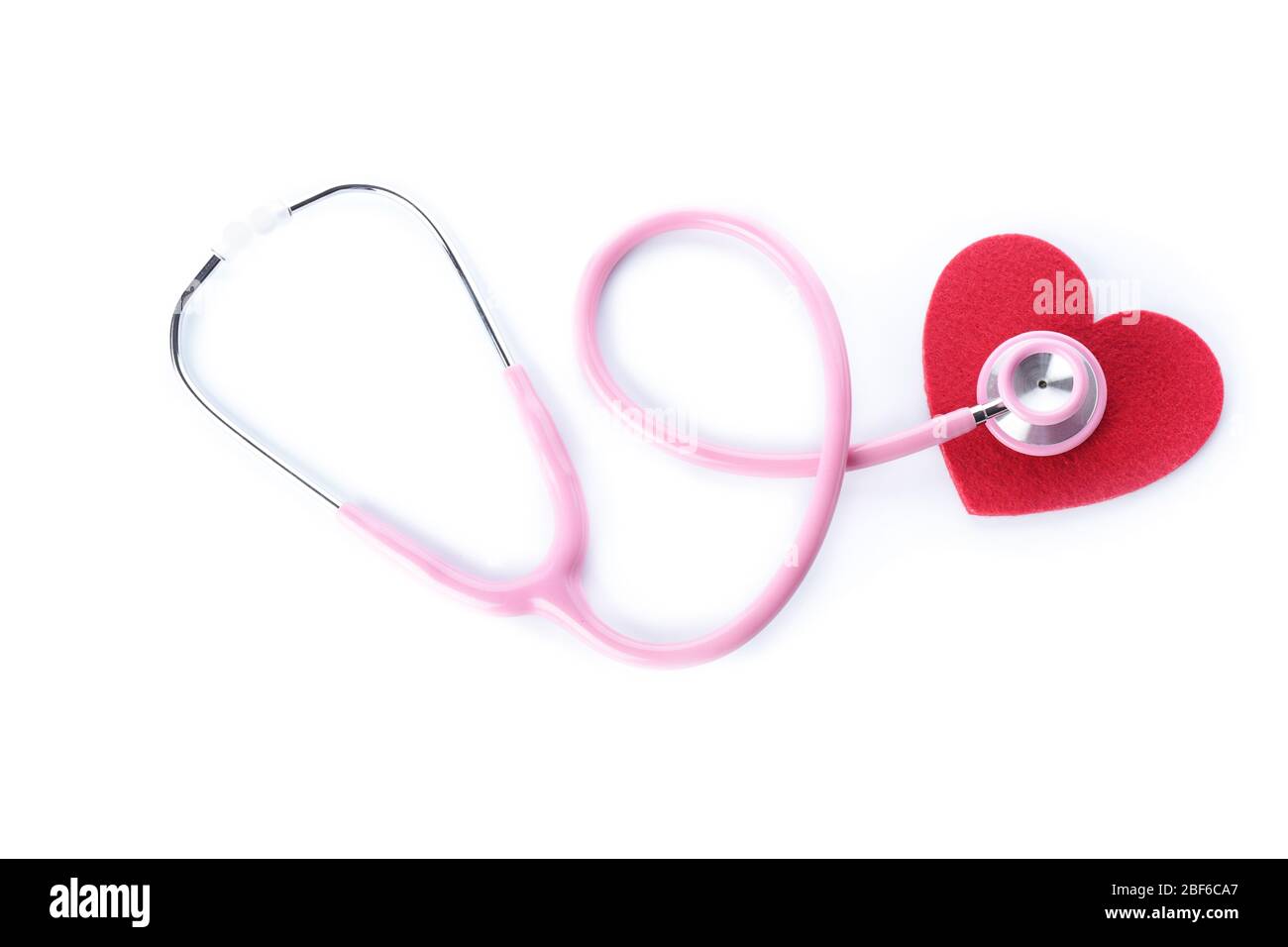 Stethoscope and heart on white background. Cardiology concept Stock ...
