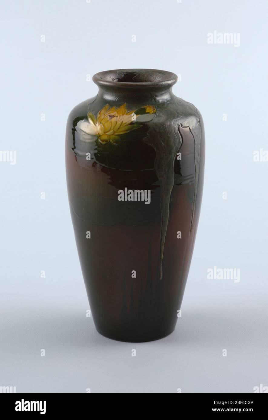 Vase. White clay body, thrown. Tall tapering baluster, incurving neck ...