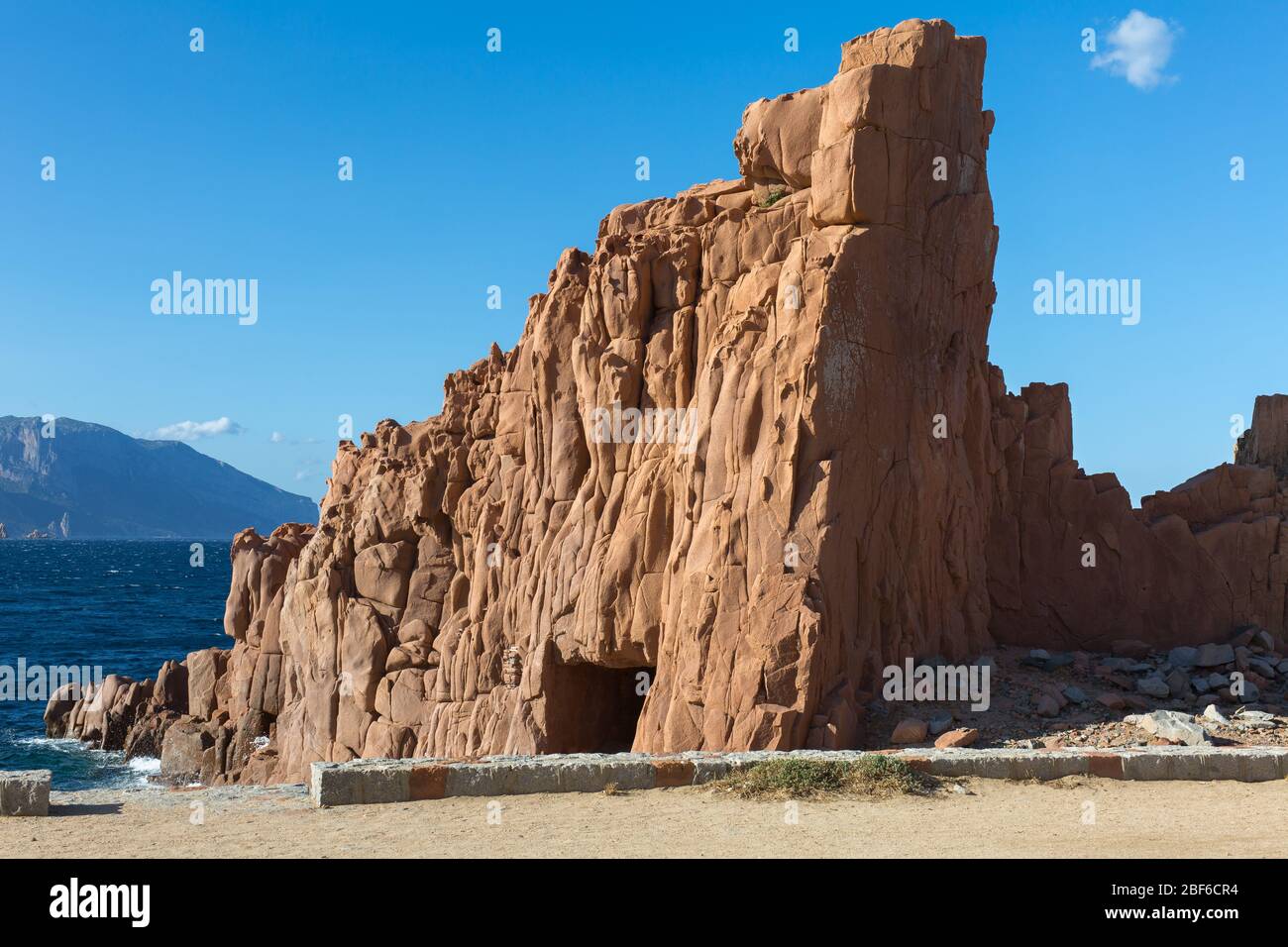 Sardinia Coastline: Typical Red Rocks and Cliffs near Sea in Arbatax ...