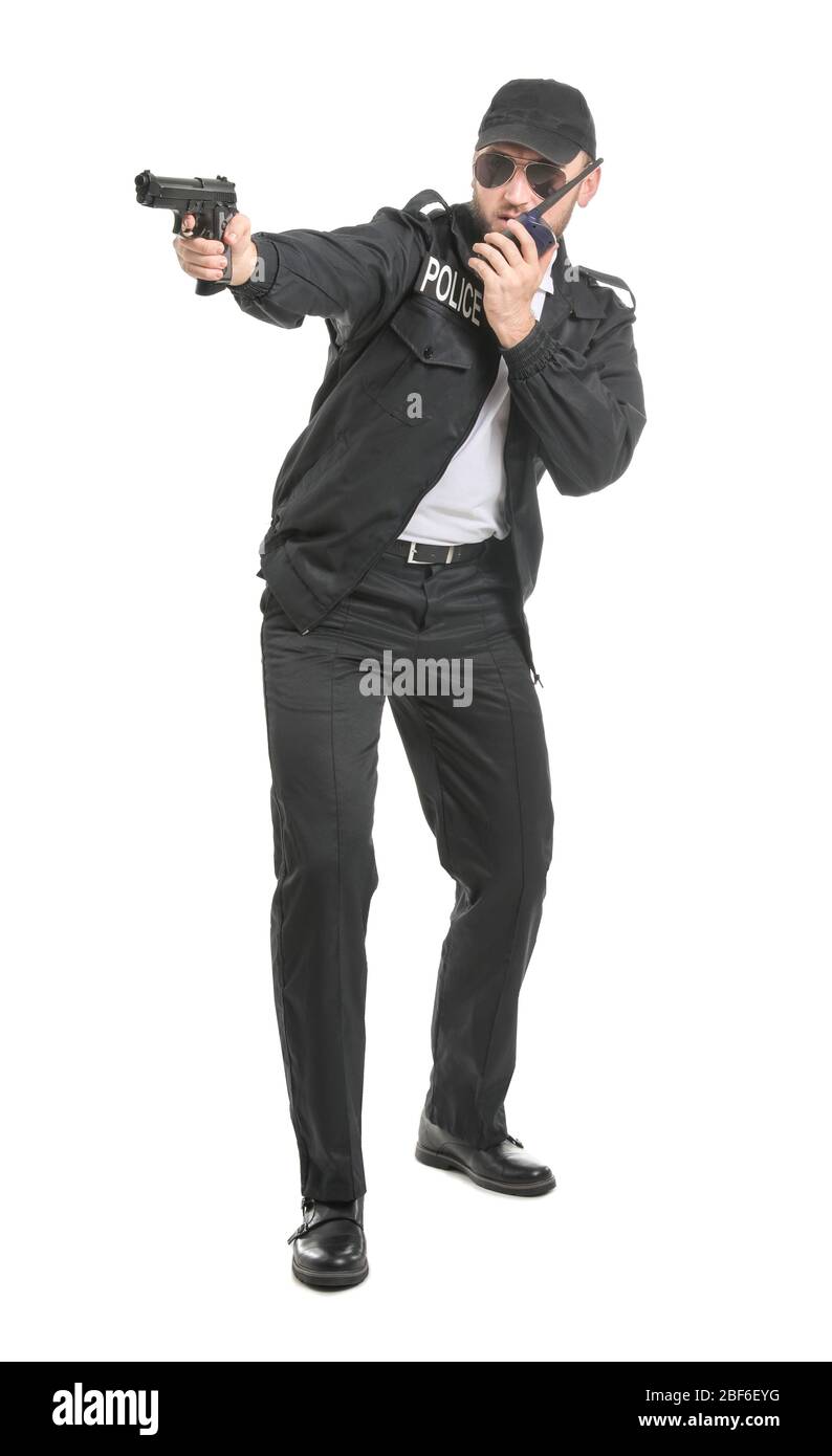 Police Officer With Gun