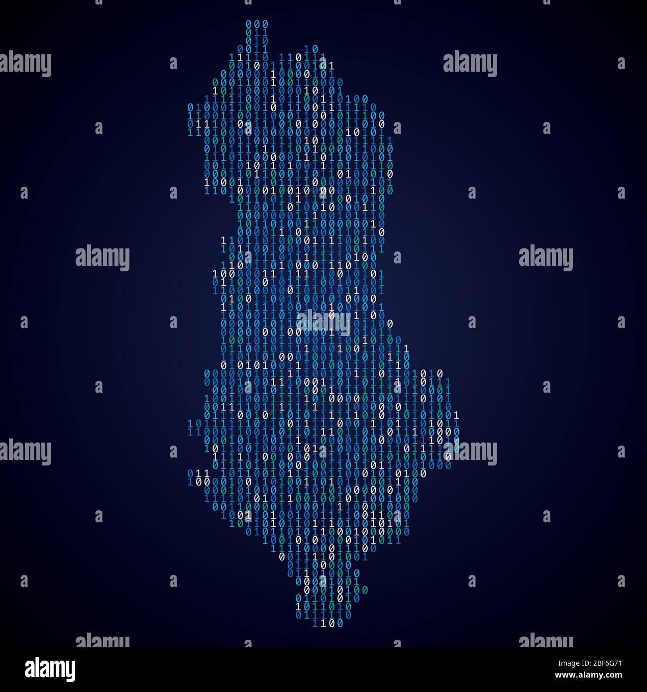 Albania country map made from digital binary code Stock Vector Image ...