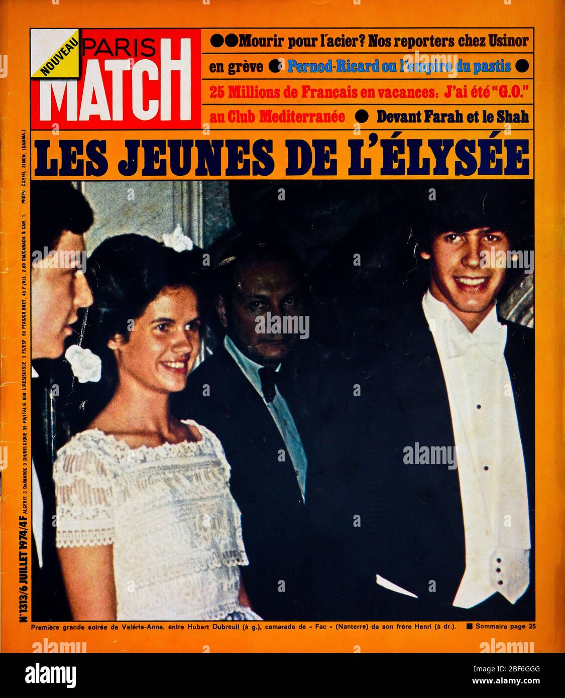 Frontpage of French news and people magazine Paris-Match, n° 1313 ...