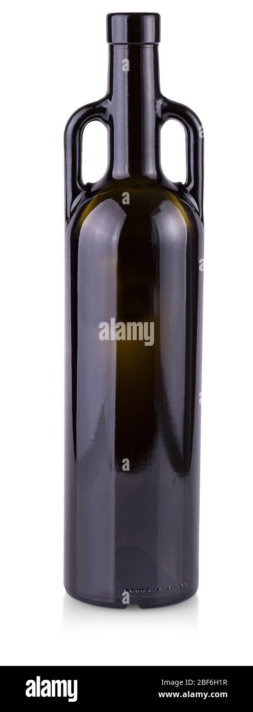 The empty glass wine bottle isolated on white background Stock Photo ...