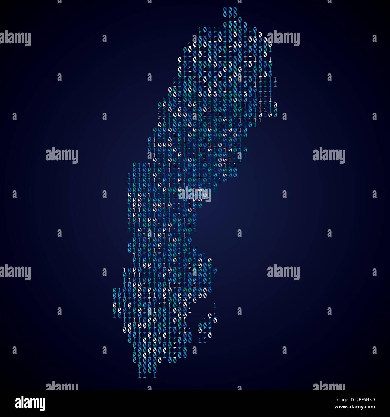 Sweden country map made from digital binary code Stock Vector Image ...