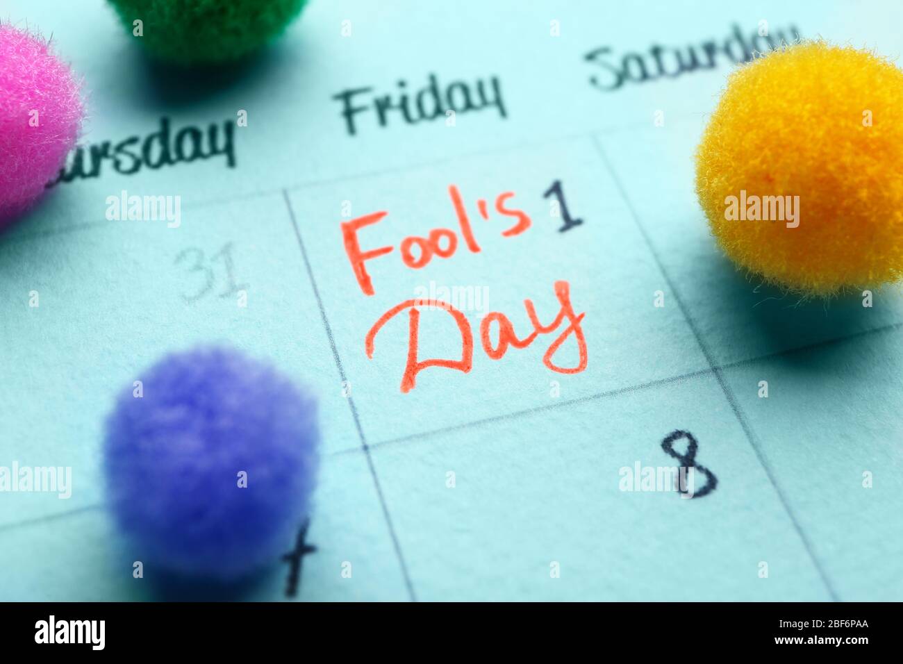 Calendar with date of April Fool's Day, closeup Stock Photo - Alamy