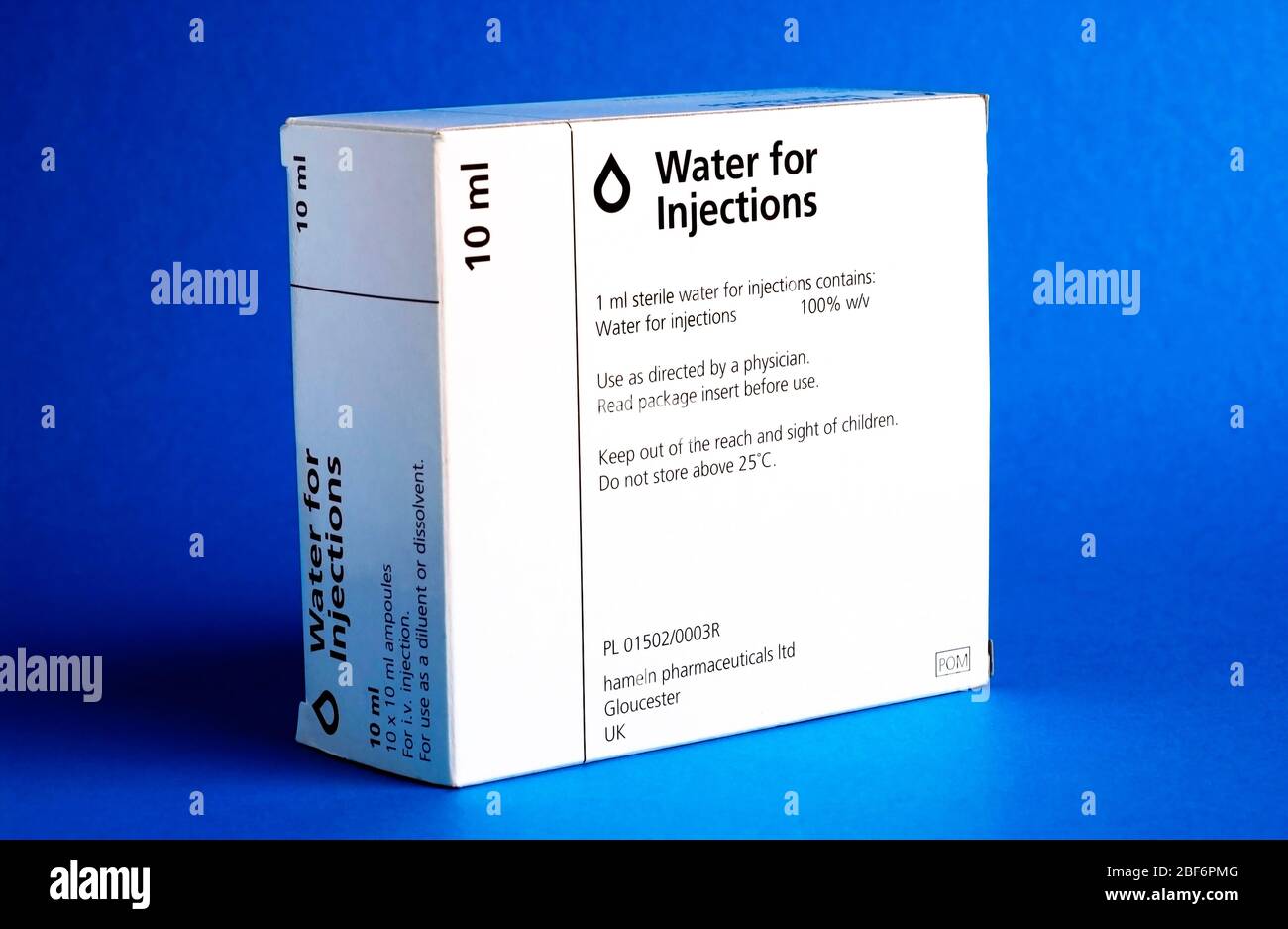 Water for injection packaging Stock Photo - Alamy