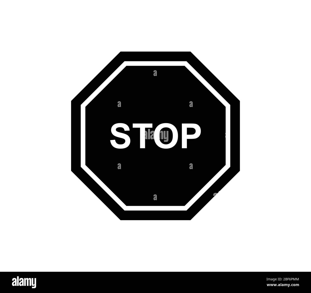 stop icon illustrated in vector on white background Stock Vector Image ...