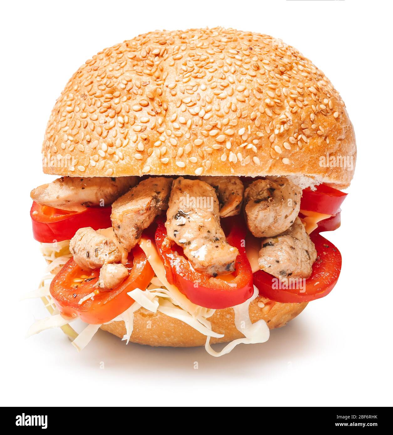 Tasty doner kebab in bun on white background Stock Photo - Alamy