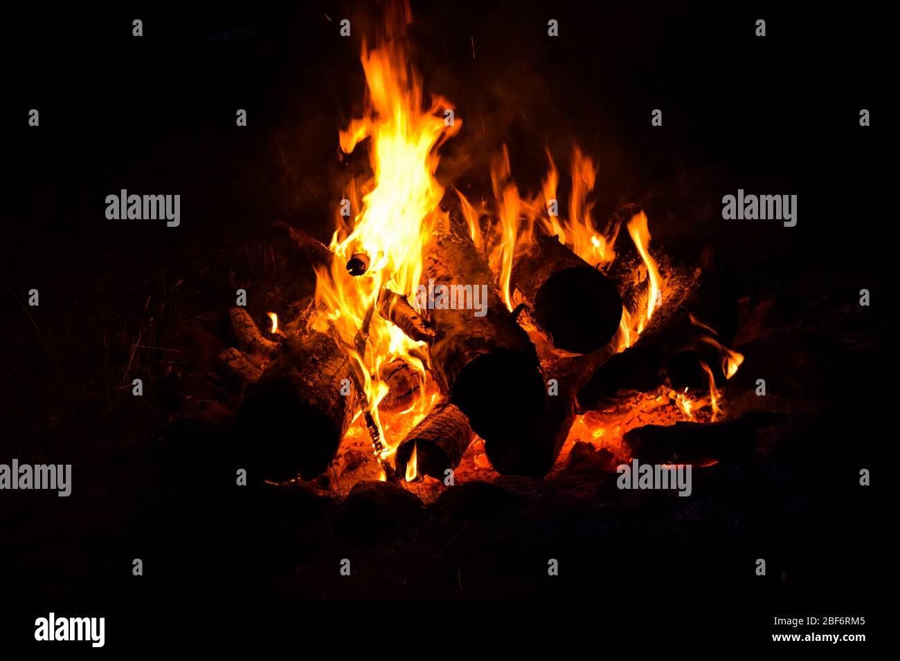 Bonfire on the midsummer solstice night Stock Photo - Alamy