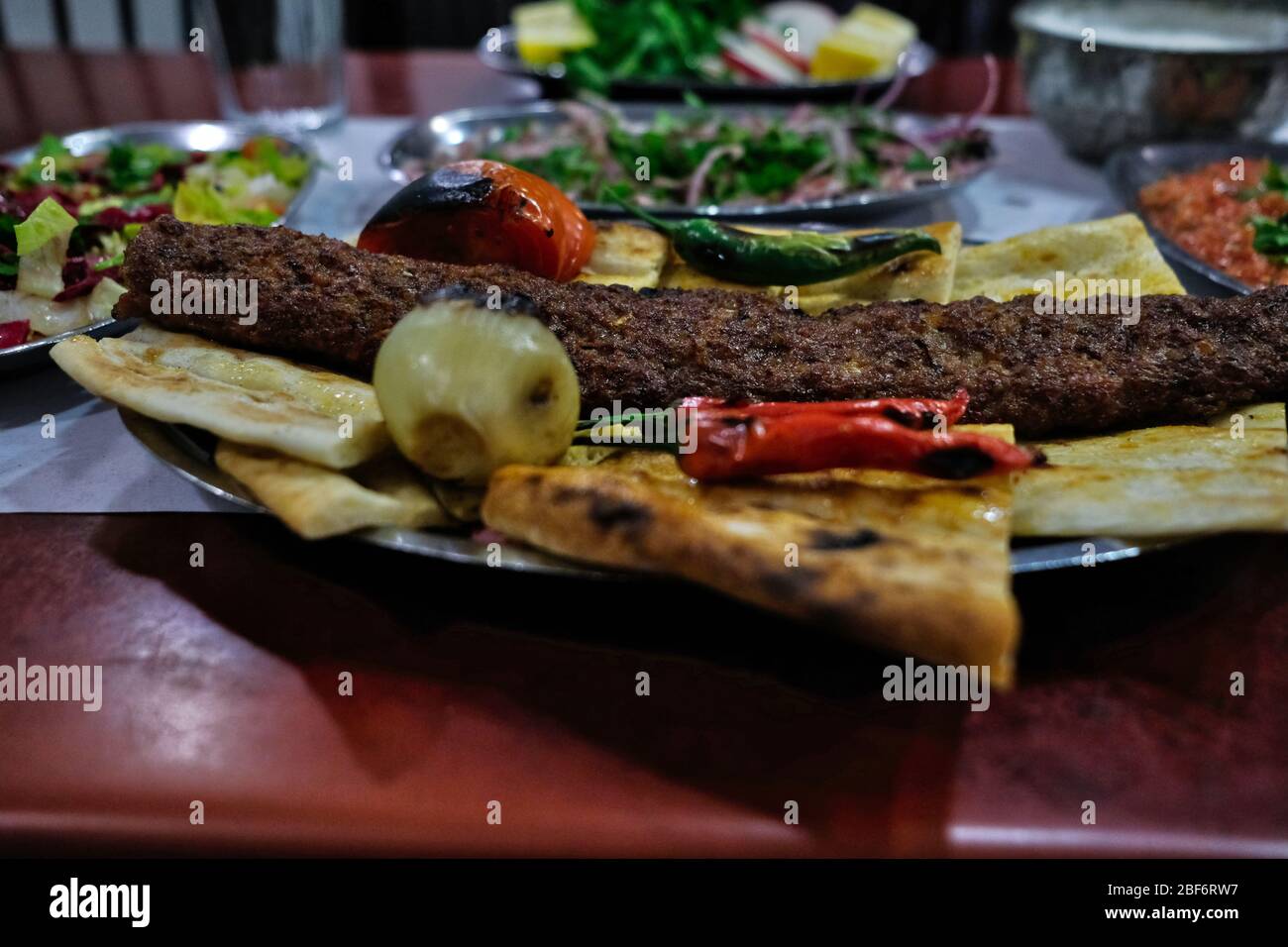 Turkish style Adana Kebab. Traditional Turkish Food Adana Kebab on ...