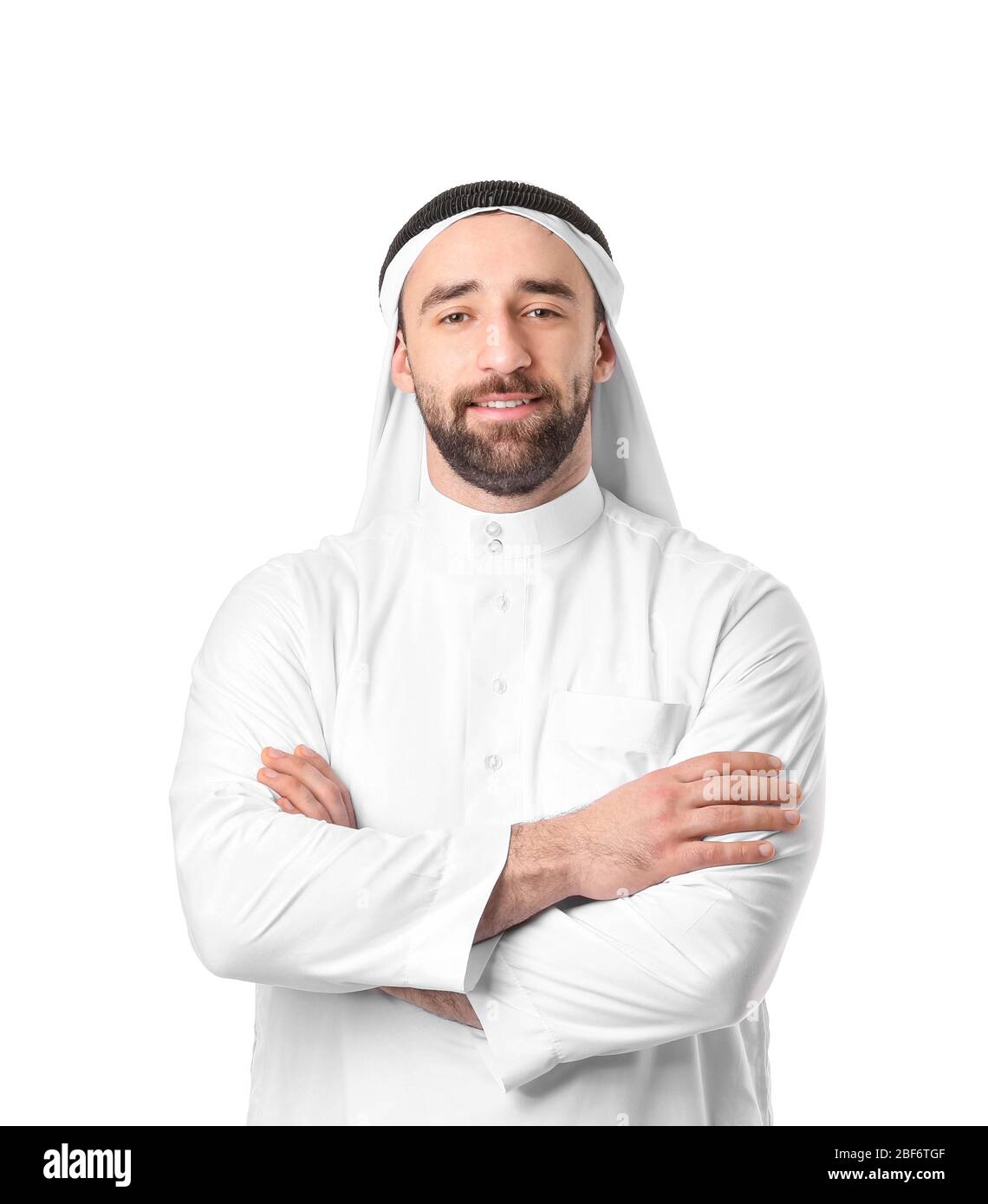 Handsome Arab man on white background Stock Photo - Alamy