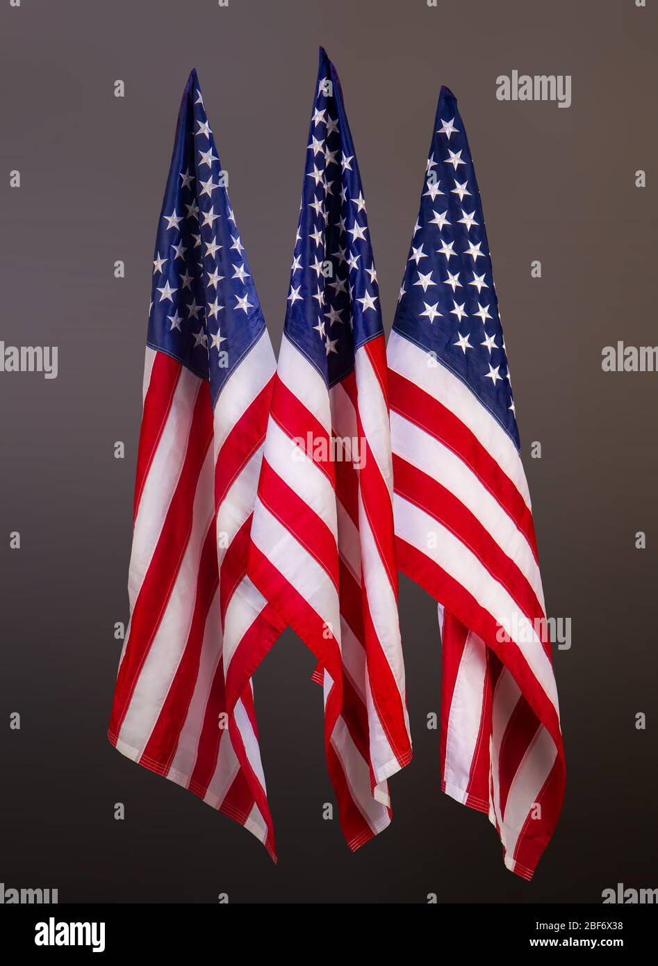 Three USA flags Stock Photo - Alamy