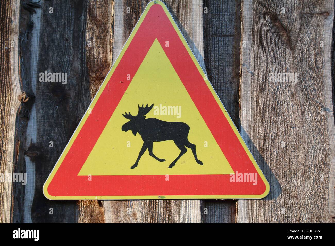Elk crossing road sign hi-res stock photography and images - Alamy