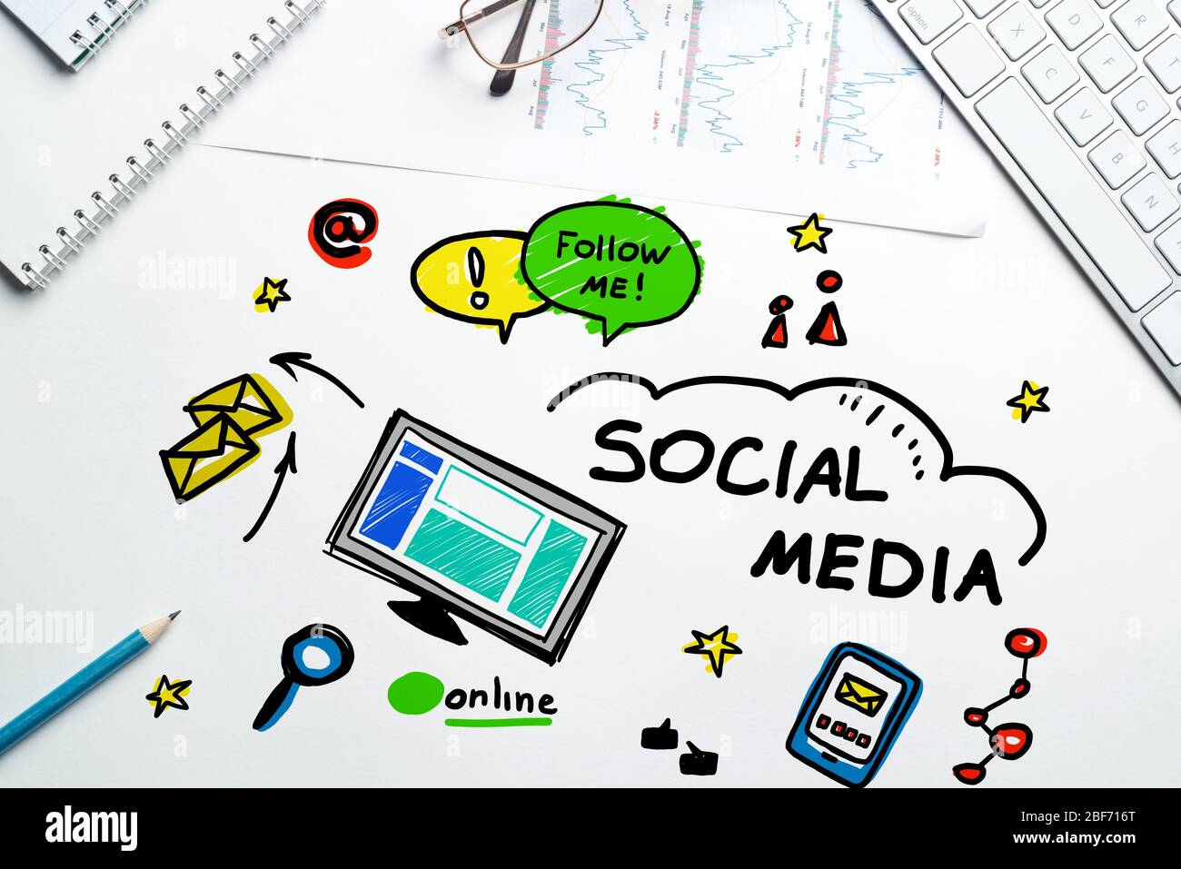 Network media background Stock Photo - Alamy
