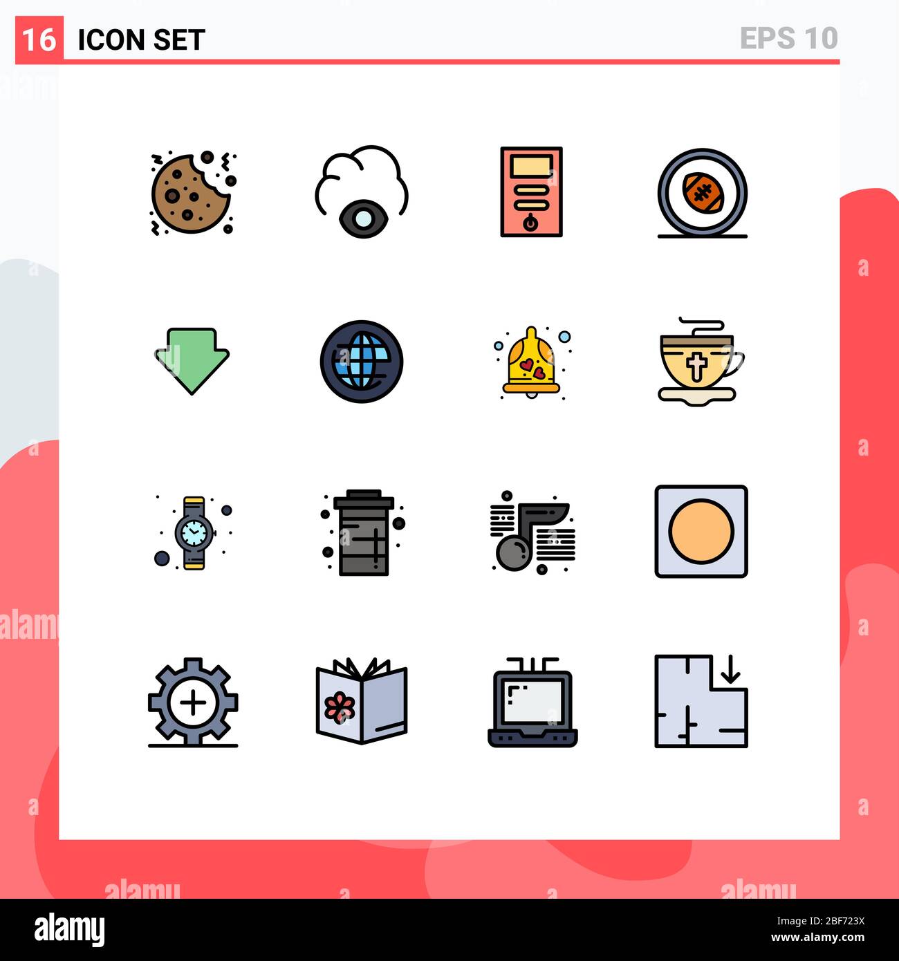 Stock Vector Icon Pack of 16 Line Signs and Symbols for down, rugby ...