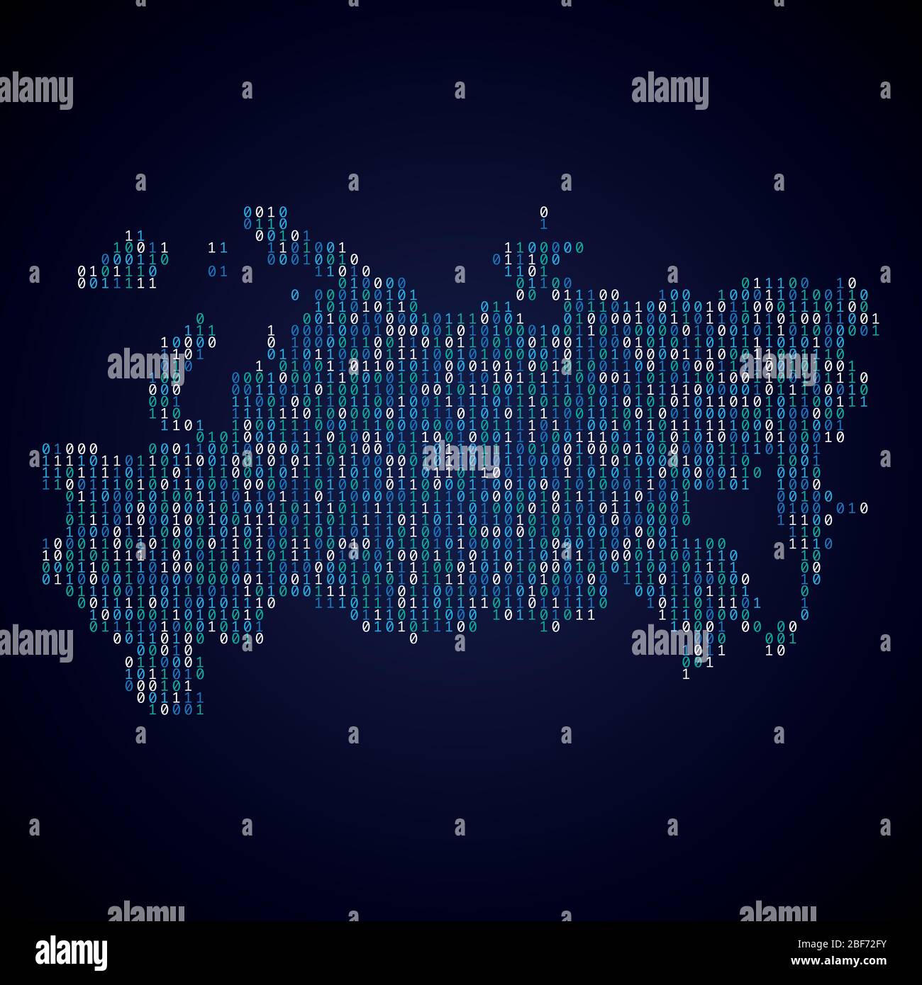 Russia country map made from digital binary code Stock Vector Image ...