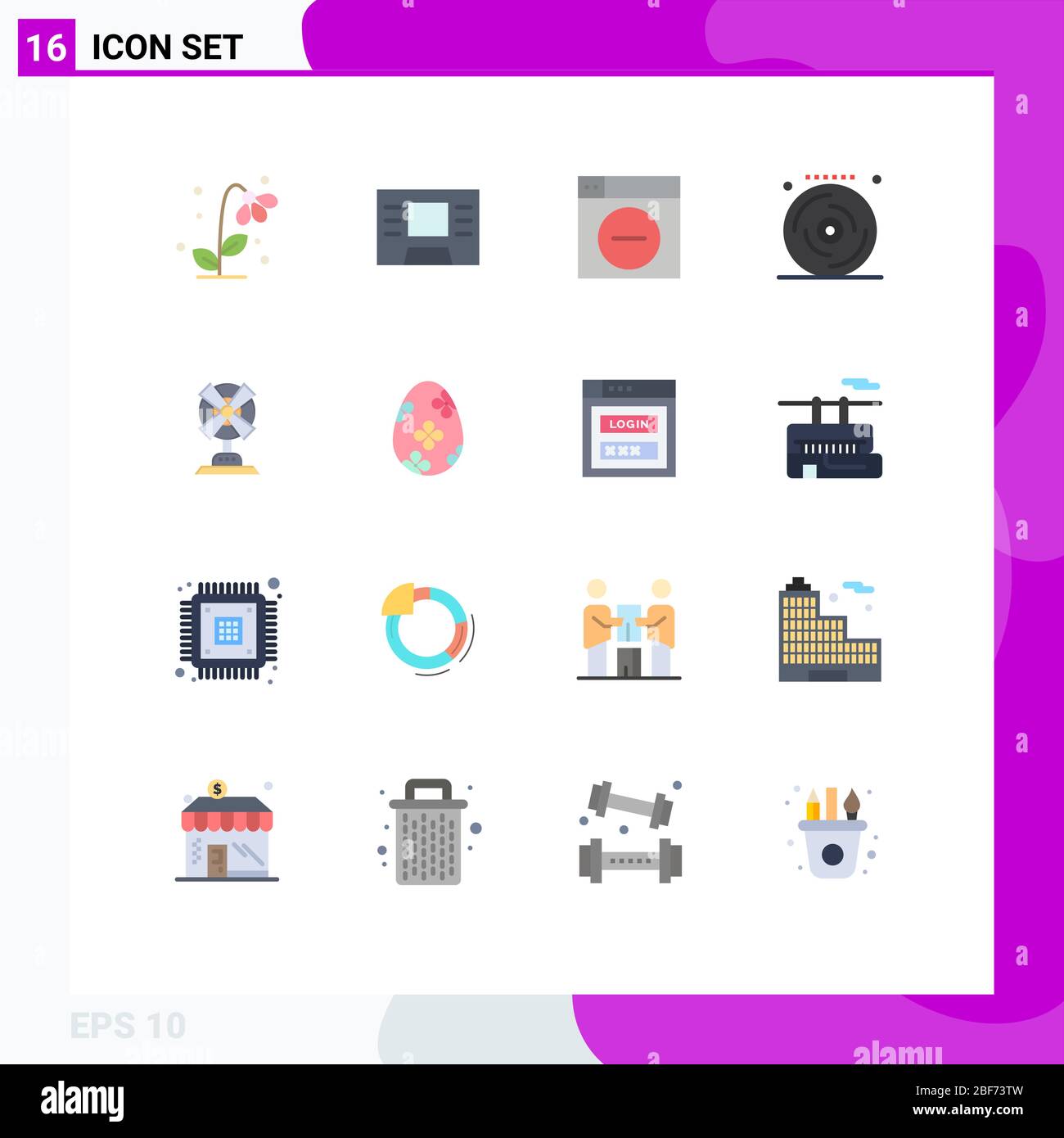 Set of 16 Modern UI Icons Symbols Signs for home, electric, design ...