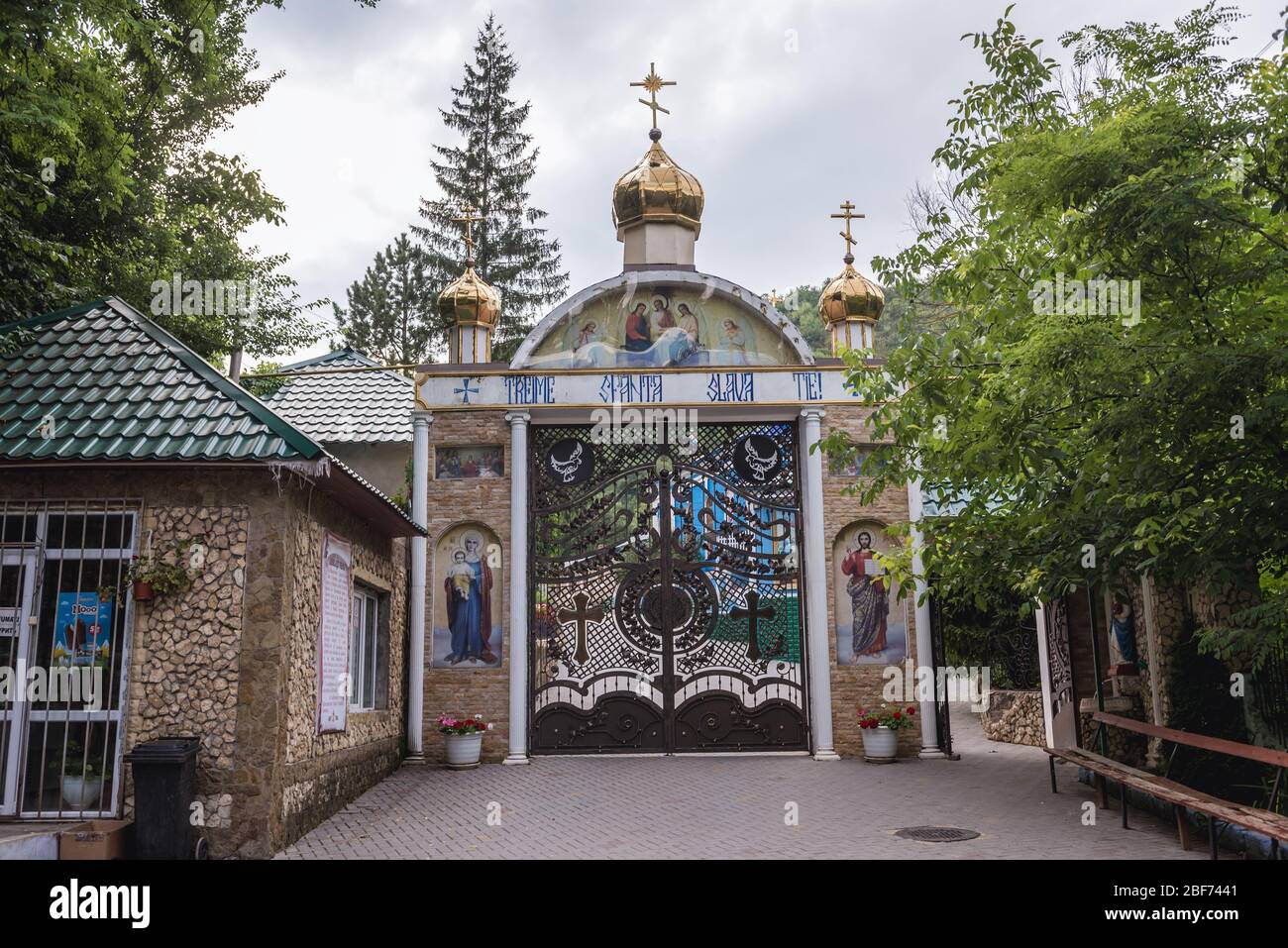 Entrance to Holy Trinity Saharna Monastery in Saharna village in Rezina ...