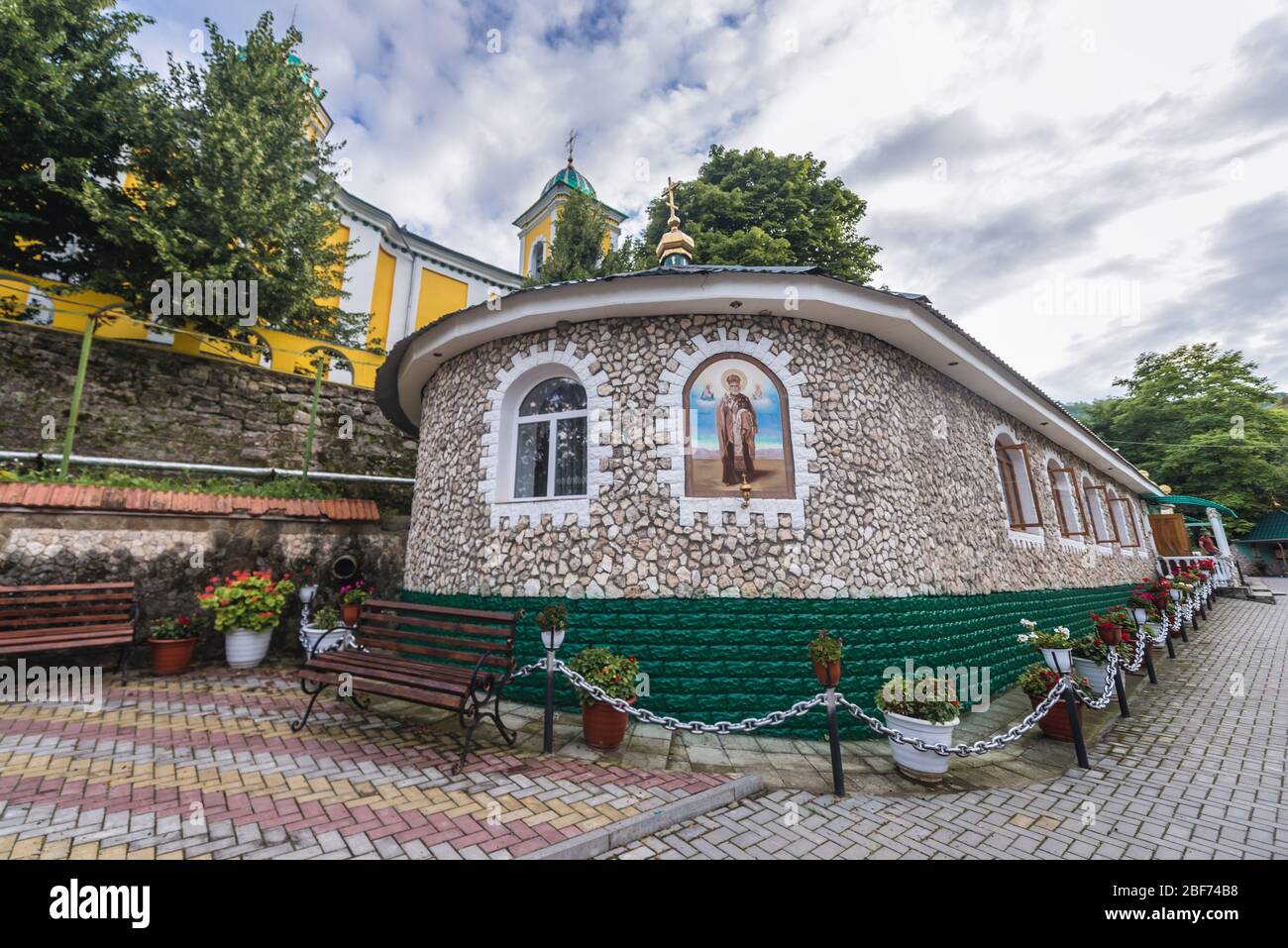 Inside the walls of Holy Trinity Saharna Monastery in Saharna village ...
