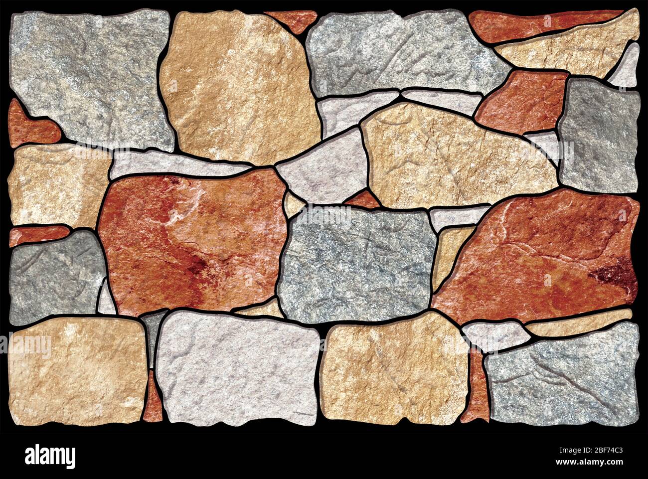 Stone blocks decorative mosaic shape shameless Pattern in wall ...