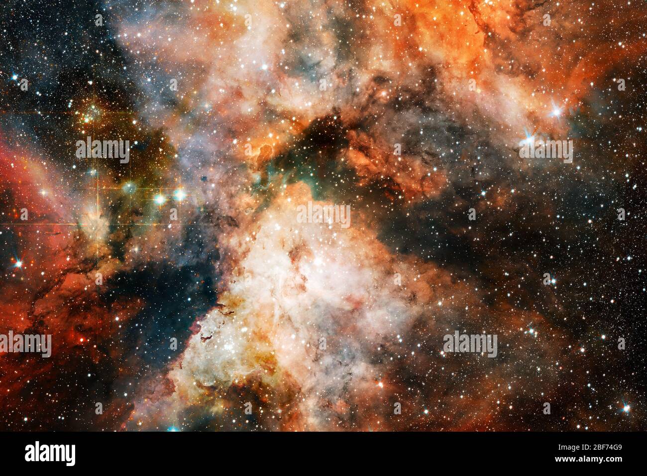 Universe scene with stars and galaxies in deep space showing the beauty ...