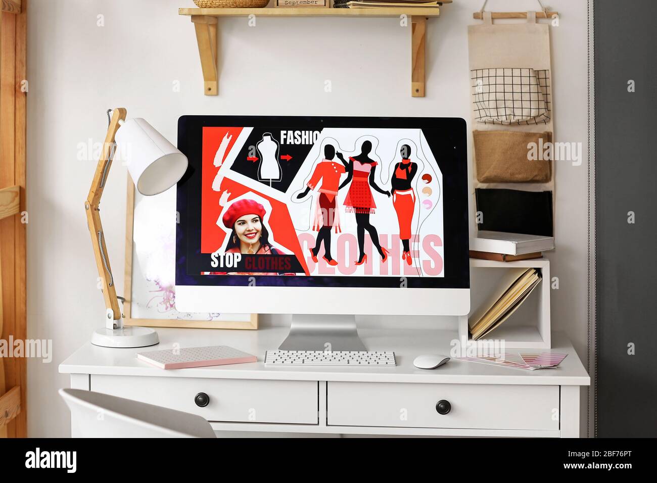Tailor's workplace with modern computer in atelier Stock Photo - Alamy