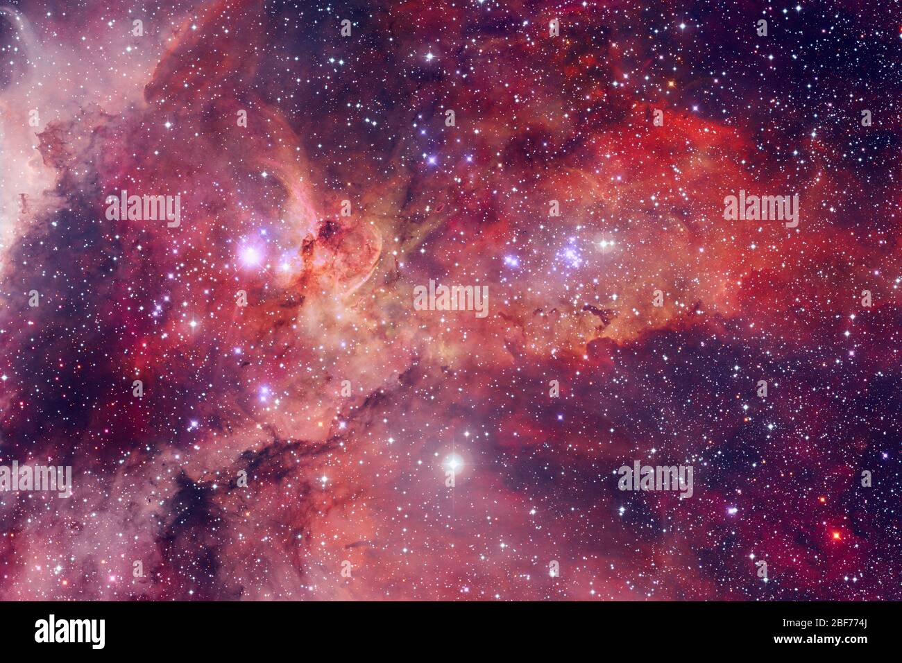 Universe scene with stars and galaxies in deep space showing the beauty ...