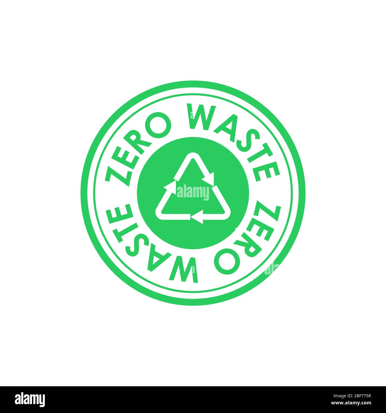Zero waste circle icon with the Mobius strip in center. Zero waste text ...