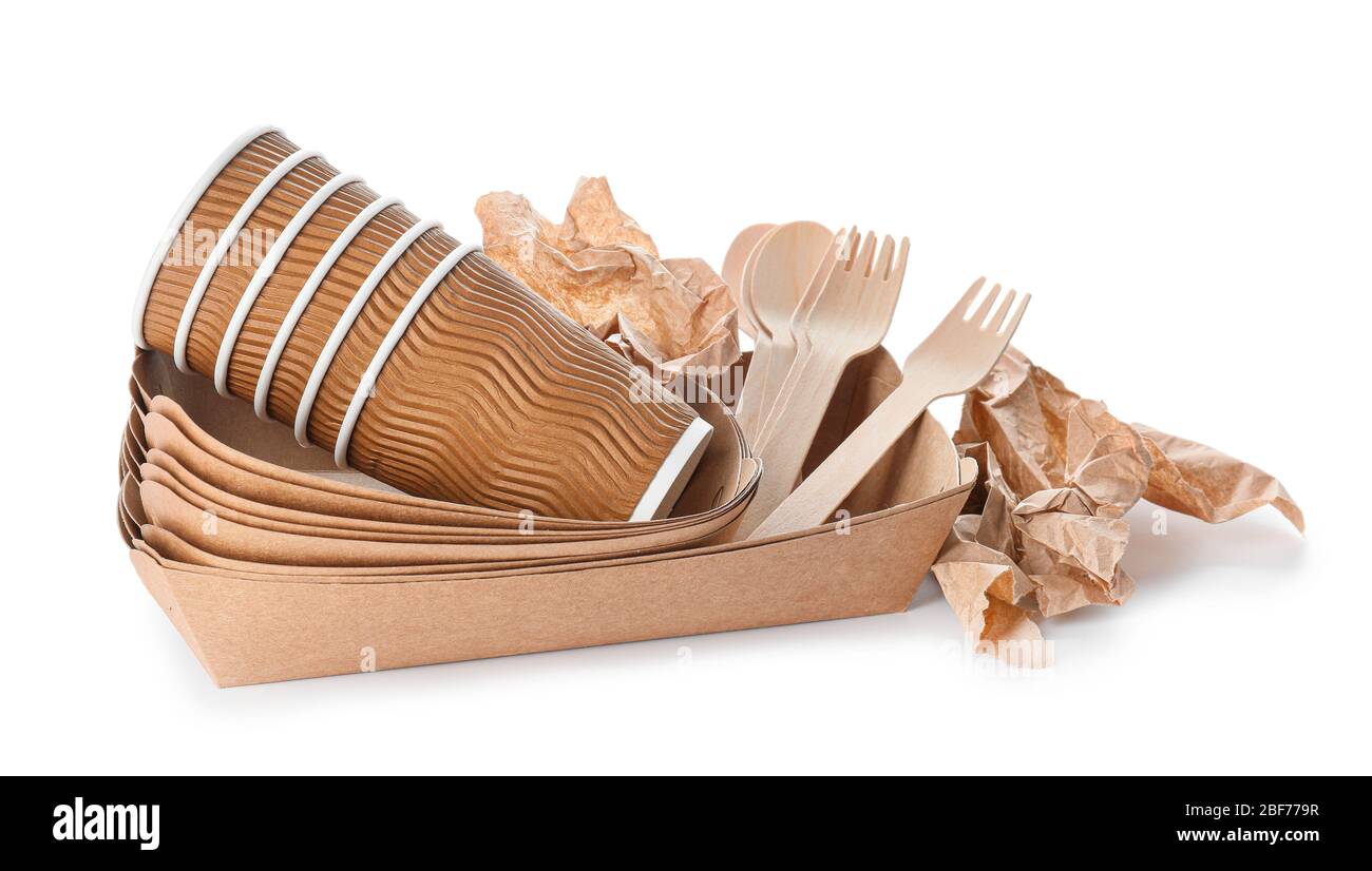 Different garbage on white background. Recycling concept Stock Photo ...