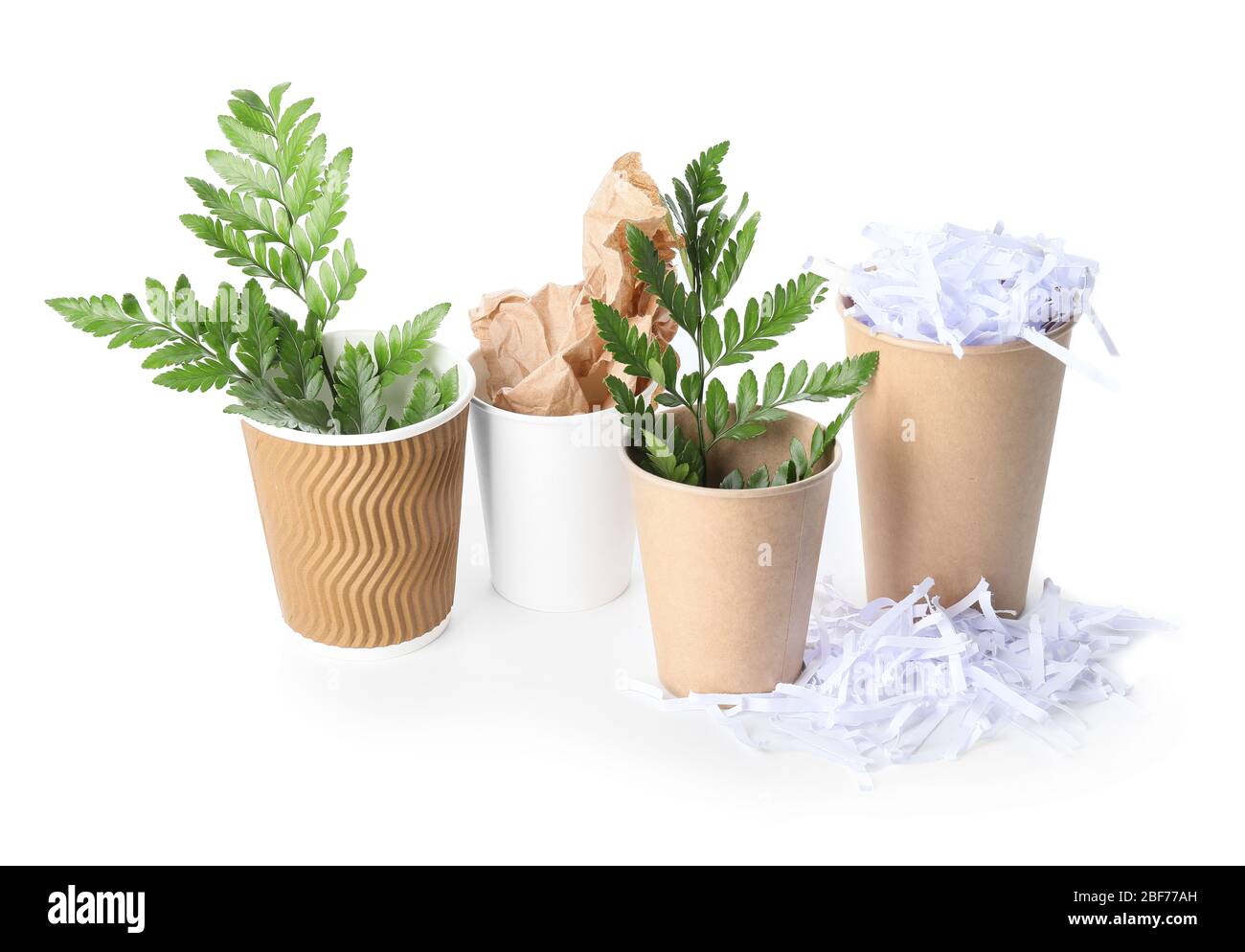 Different garbage on white background. Recycling concept Stock Photo ...