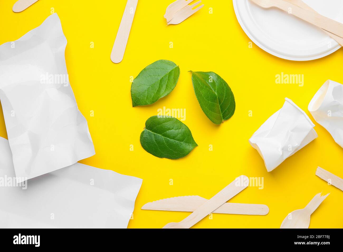 Different garbage on color background. Recycling concept Stock Photo ...