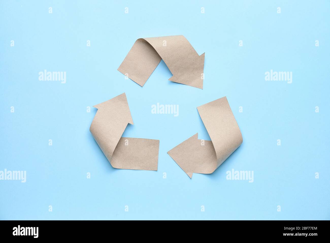 Recycling sign on color background. Ecology concept Stock Photo - Alamy